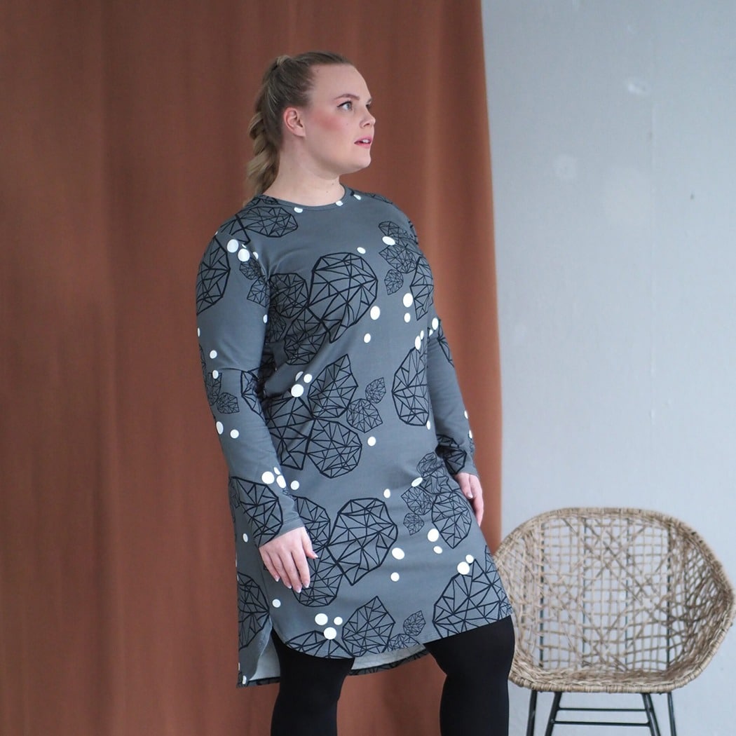 Kanto Design Sopiva tunika Lumikellot harmaa-musta