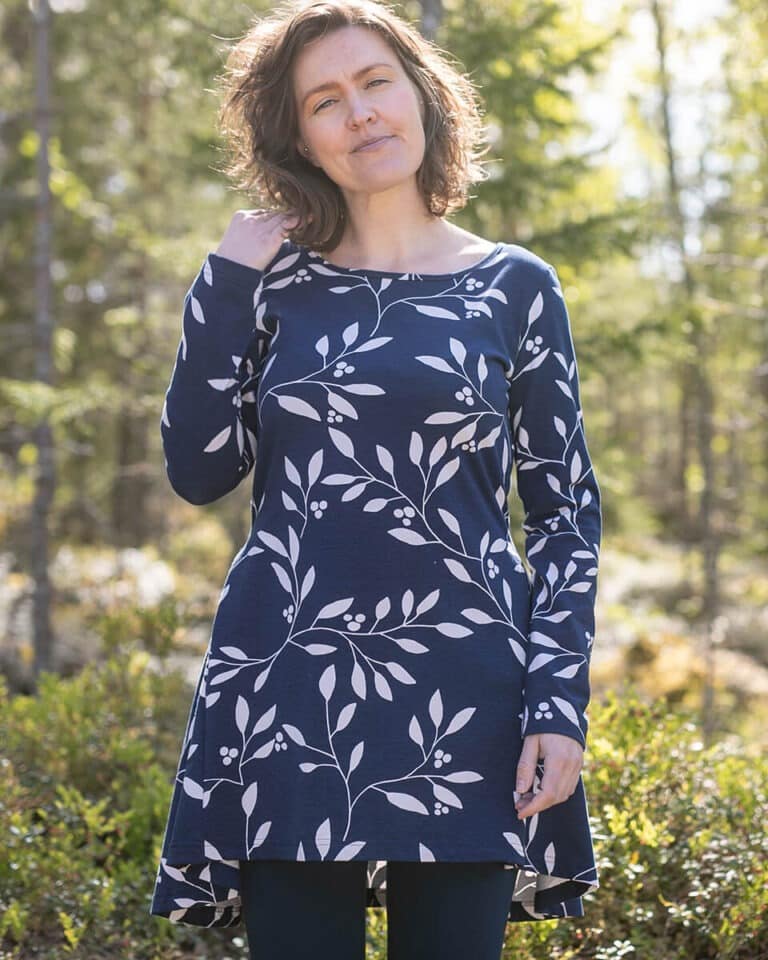 PaaPii Design Heija tunika Lehvästö hiekka-myrsky