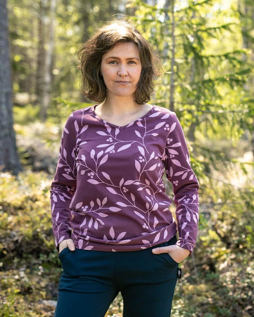 PaaPii Design Maini paita Lehvästö lila-punajuuri